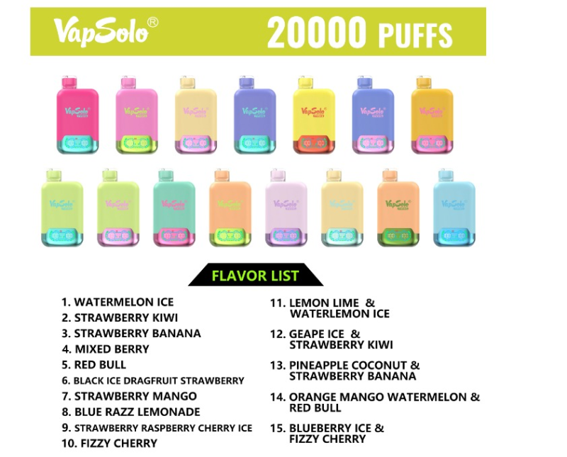 details of vapsolo twins 20k puff: