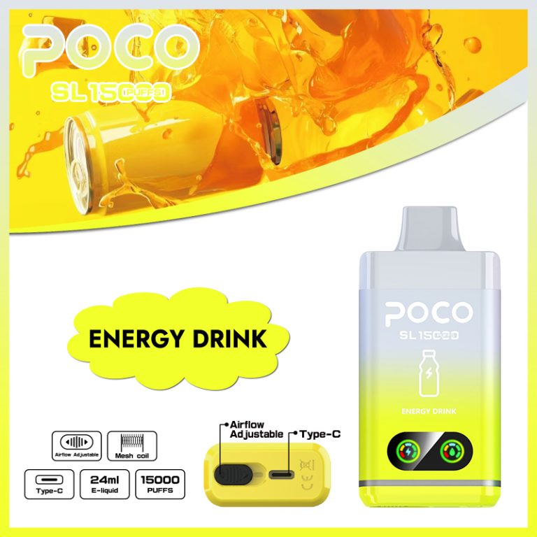 With a massive 24ml capacity and 15000 puffs, the POCO SL 15000 ...